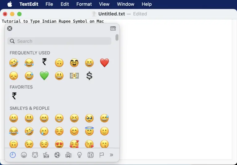 How to Type Rupee Symbol on Mac