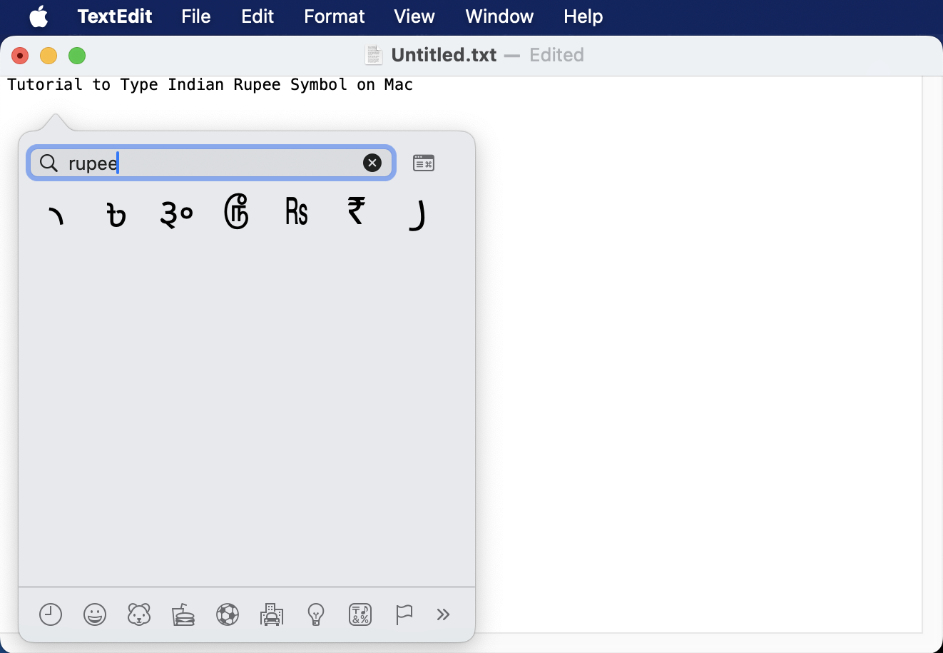 How to Type Rupee Symbol on Mac