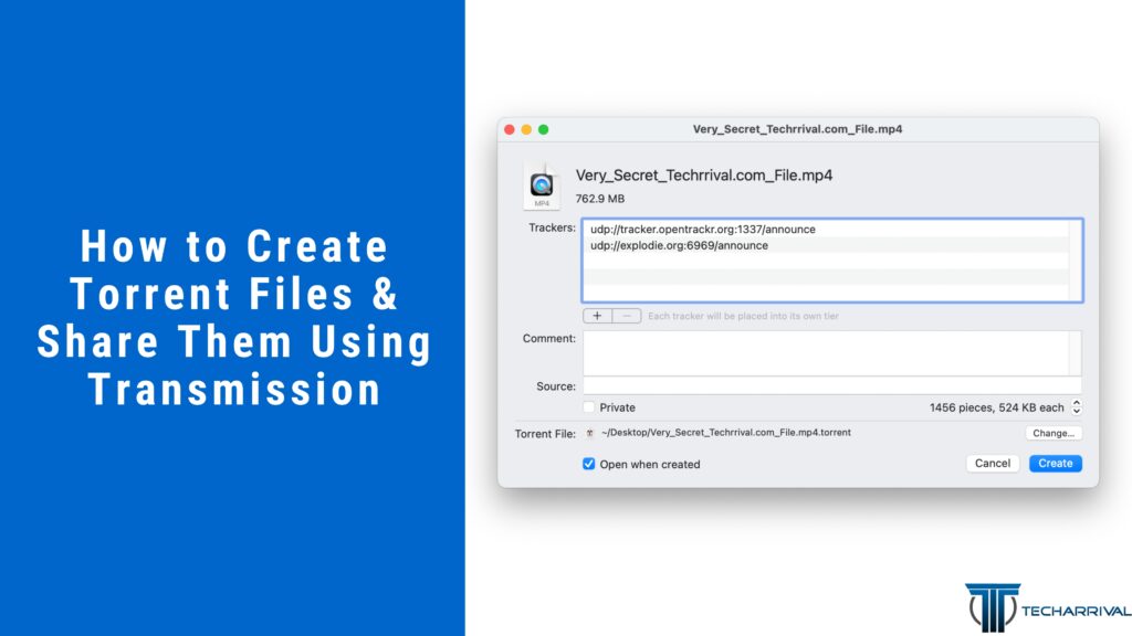 How to Create Torrent Files with Transmission