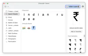 How to Type Rupee Symbol on Mac