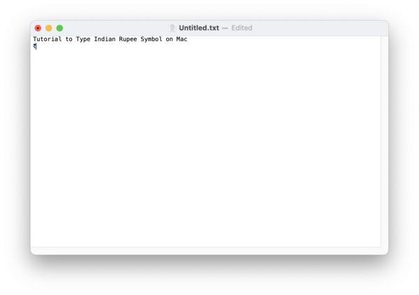 How to Type Rupee Symbol on Mac