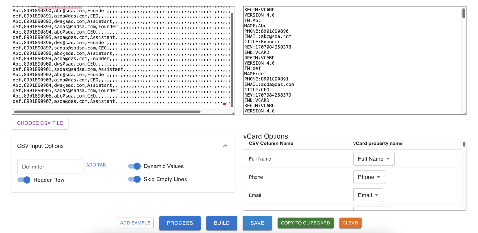 How to Convert Excel xlsx to Vcard vcf File